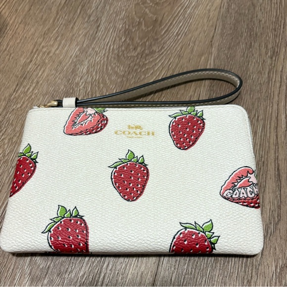 Coach | Bags | Coach Chalk Multi Wristlet With Strawberry Design | Poshmark